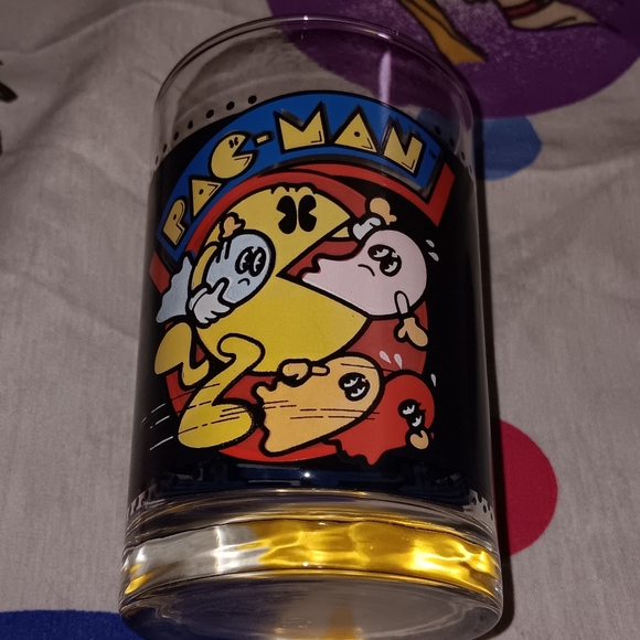 Vintage | Other | 98 Pacman Vintage 80s Glass Cup Pac Man Atari Video ...